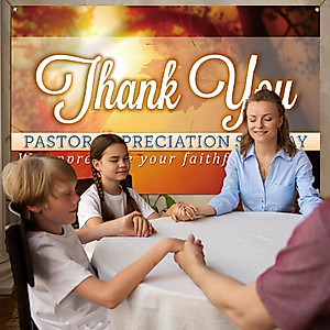Nepnuser Thank You Pastor Photo Booth Backdrop Pastor Appreciation Month Sunday Decoration Church Farmhouse Wall Decor-5.9×3.6ft