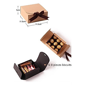 MODADA Gift Bags 10pcs/lot Kraft Paper Gifts Box With Ribbon Wedding Cookies Candy Box Birthday Gifts Packaging Boxes Favor (Color : Brown, Size : 14x14x5cm)