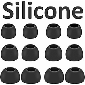 Replacement Earbuds Ear Tips Eartips Ear Cap Compatible with EarFun Air Pro 3 / Air Pro 2 / EarFun Air, S/M/L Silicone Earbuds Tip 6 Pairs,Black (713efb6p)