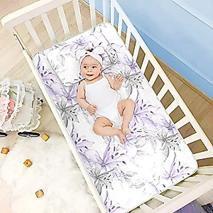 Lilies Flowers Floral Baby Bed Pad Mattress Pad Breathable Crib Mattress Protector for Standard Crib Toddler Bed Cover Cooling Mat Pads with Pillowcase for Kids Pets Toddler Baby 52"x28"