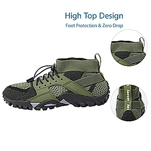MeXYZ Men Women Water Hiking Shoes Barefoot Slip Resistant High Top Wading Shoes for Walking Fishing River Creek Kayaking Green