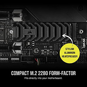 Corsair MP600 PRO XT 8TB Gen4 PCIe x4 NVMe M.2 SSD - Up to 7,000 MB/s Sequential Read and 6,100 MB/s Write Speeds, High-Density TLC NAND, Aluminum Heatspreader, M.2 2280 Form-Factor - Black