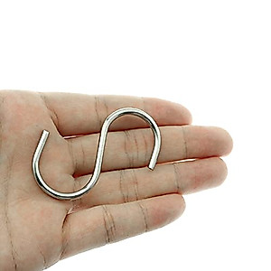 WHYHKJ 30pcs 2 Inch Silver S Shape Hooks Heavy-Duty Hanging Hooks Pot Pan Hanger Clothes Storage Rack Tool Kitchen Tools