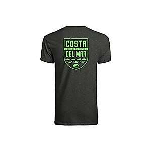 Costa Del Mar Species Shield Short Sleeve T Shirt, Dark Heather, Medium