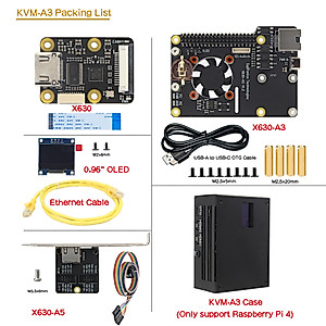 Geekworm KVM-A3 Kit for Raspberry Pi 4 Open Source KVM Over IP (Not Include Raspberry Pi 4)