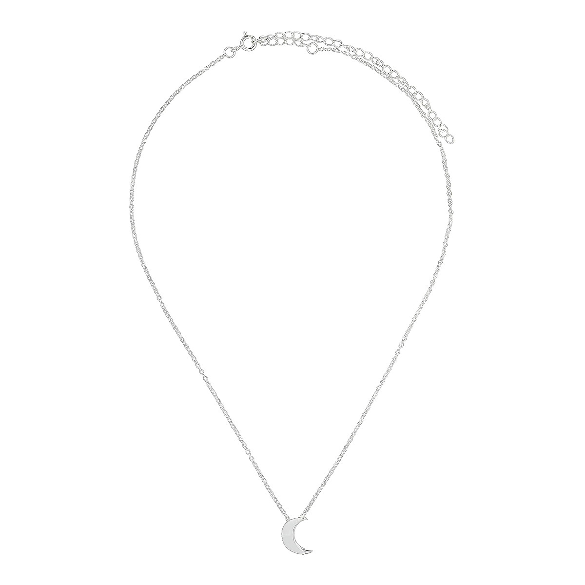 Silver Crescent Moon Choker - 925 Sterling Silver Necklace - Short Necklace - Silver Choker Necklace - Dainty necklace - Moon Necklace - Tiny Moon Necklace - Waning Moon - Waxing Moon