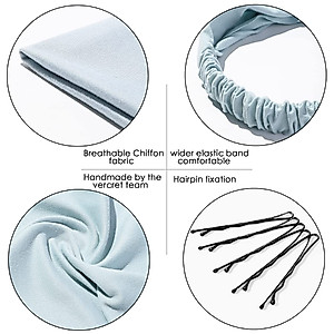 6 Pack Hair Scarf Headband for Women - Elastic Hair Kerchief Large Boho Triangle Bandana Head Scarf with Clips Non Slip Solid Color Headbands Hair Scarves Hair Accessories for Teen Girls