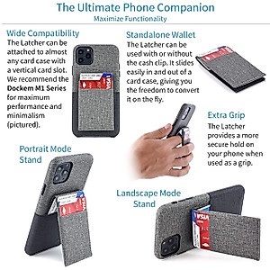 Dockem The Latcher Minimalist Wallet & Card Case Companion (Synthetic Canvas Leather)