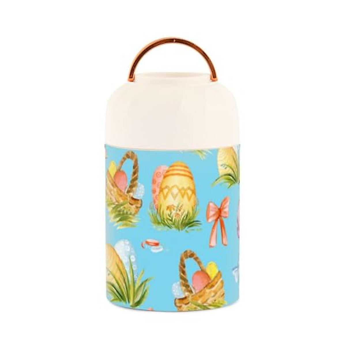 JUNZAN Colorful Easter Egg Kids Womens Food Insulated Jar with Spoon 17oz/500ml Food Storage Containers Stainless Steel Vacuum Keep Warm Insulated Containers for Insulated Hot Food