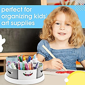 MeCids Art Supply Storage and Organizer - 360° Spinning Pen Holder and Pencil/Marker Organizer Caddy for Desk for Office, Classroom - Kids Craft Supplies Organization and Storage - Birthday Gifts