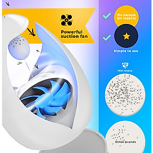 Automatic Indoor Insect Trap - Gnat Trap for House Indoors - Fruit Fly Traps for Indoors - Non-Zapper Mosquito Trap with Scent Pod for Bait and UV Light - Mosquito Killer with Sticky Boards