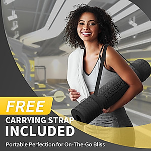 CAMBIVO Yoga Mat with Carrying Strap for Women Men Kids, 1/3 & 1/4 & 2/5 Inch Extra Thick Pilates Mat Non Slip, 72" x 24" TPE Fitness Mats, Workout Mat for Yoga, and Floor Exercises(Mint+Gray, 1/3")