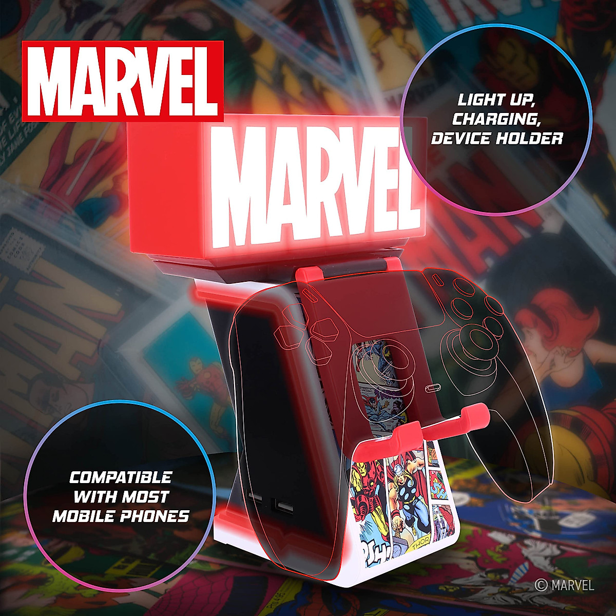 Marvel Cableguy Ikons Light Up Controller Phone Holder Stand (PS5//)