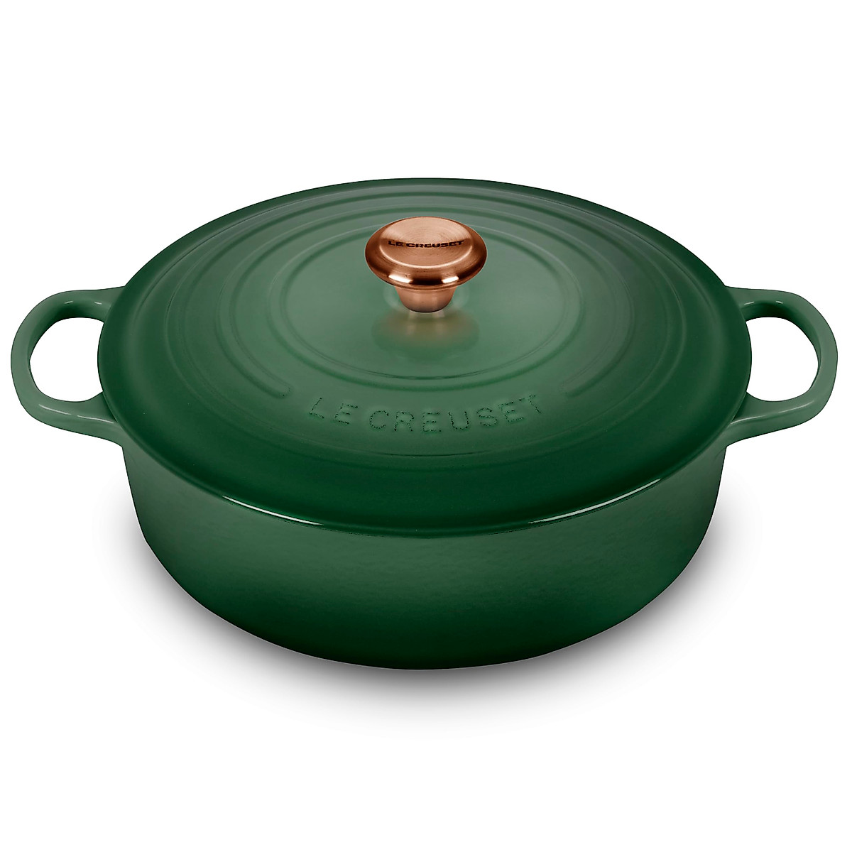 Le Creuset Signature 6.75-quart Round Wide Oven with Copper Knob - Enameled Cast Iron (Artichaut)
