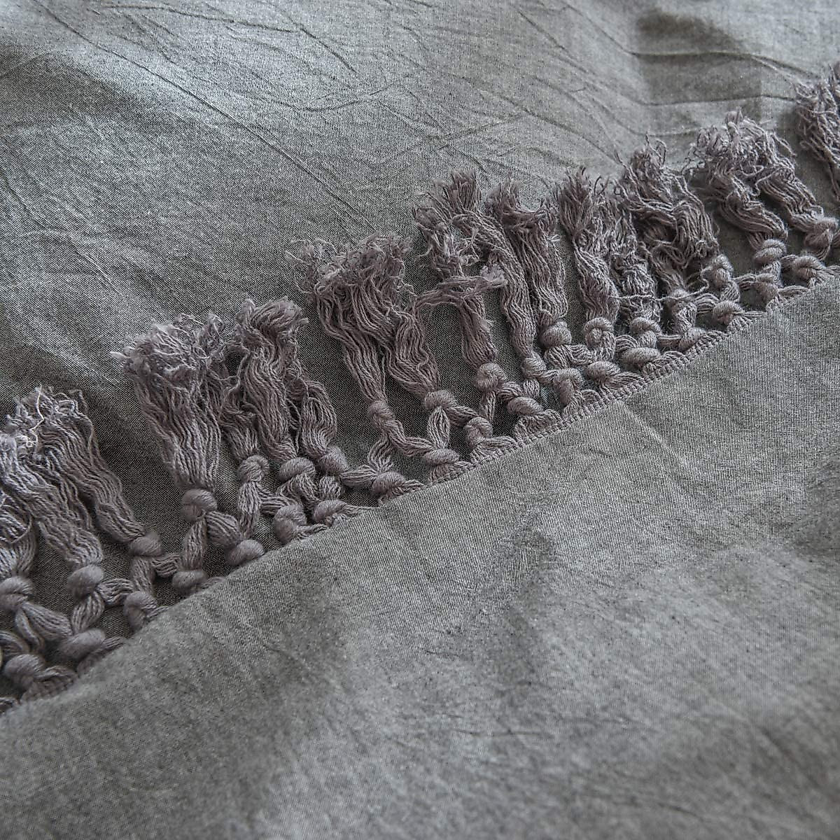 Duvet Cover Set 3Pcs (1 Duvet Cover +2 Pillowcases) Bohemian Beddings Luxury and Elegant Comforter Covers Tassel 100% Washed Cotton