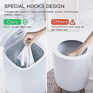 DOACE Towel Warmer Bucket, 26L Large Hot Towel Warmer with LED Display, Heat Timer 20/40/ 60 Min Adjustable, Up to 24 Hour Delay Timer, Fits Up to Two Oversized Towels - PJ, Bathrobe, Black White