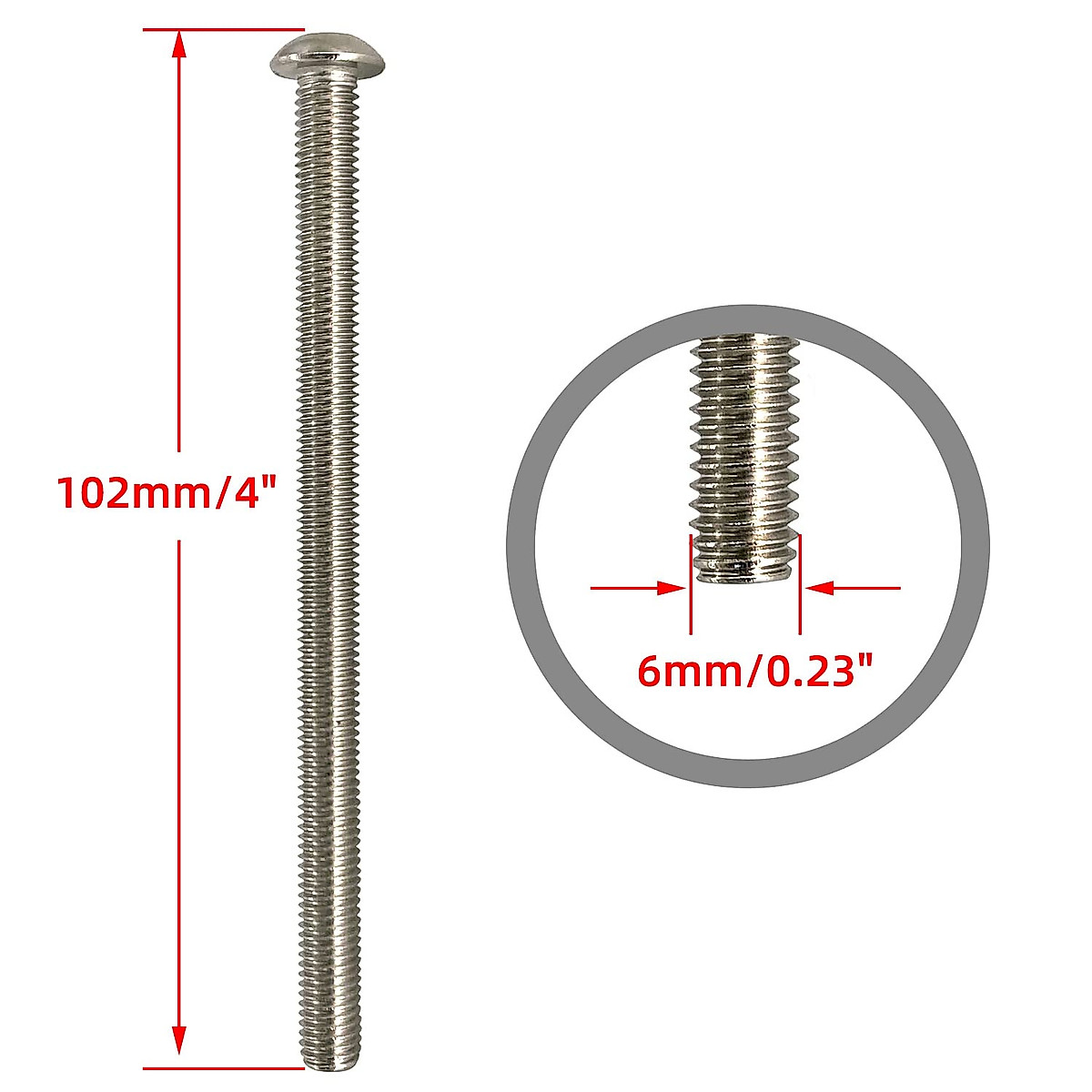 Fhome Universal Headboard or Footboard Hardware, 304 Stainless Steel Nuts and Bolts 4 inches, Bed Frame Bolts, Headboard Bolts, Bolts for Headboard to Frame, Footboard & Headboard Bolts and Nuts Kit