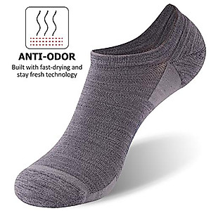 ZEALWOOD Merino Wool Socks No Show Trail Running Athletic Socks Womens Mens Hiking Socks Women Men Moisture Wicking Low Cut Mens Ankle Wool Socks For Women Men Tennis Golf Cycling Socks 3 Pairs-White