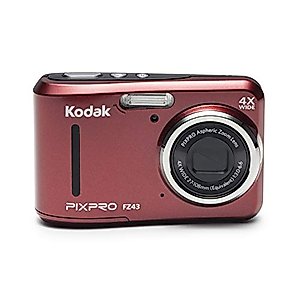 Kodak PIXPRO Friendly Zoom FZ43-RD 16MP Digital Camera with 4X Optical Zoom and 2.7in LCD Screen (Red) (Renewed)