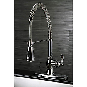 Kingston Brass GSY8891ACL Gourmetier American Classic 8-Inch Centerset Single Handle Kitchen Faucet with Pull-Out Sprayer, Polished Chrome