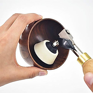 Bowl Sander, Sanding Tool for Woodworking, With 2 Inch Hook and Loop Sanding PU Pad and 11.8 Inch Long Hardwood Handle, Total 50 Pcs Sandpaper Discs in Grits 80/120/150/180/240