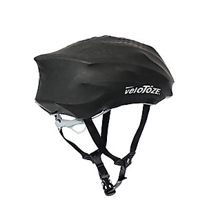 veloToze Helmet Cover - Black (One Size) for Bike Helmets