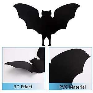 CCINEE Halloween Bat Decoration,Large Hanging Bat Wall Decal Window Door Entryway Sticker for Party Favor Supply,24PCS
