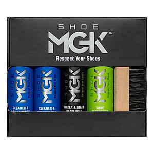 Shoe MGK Complete Kit: Shoe Cleaner, Shoe Care, Water & Stain Protection - Revitalize, Shield, and Freshen Sneakers, Leather, and Dress Shoes with Deodorizer