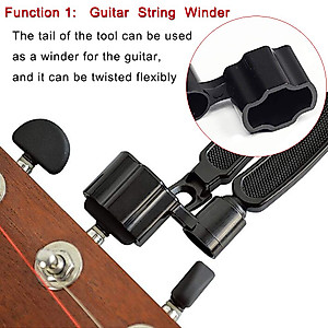 CJRSLRB 3Pack Guitar String Winder Guitar String Cutter and Bridge Pin Puller, 3 in 1 Guitar Tool Guitar Accessories