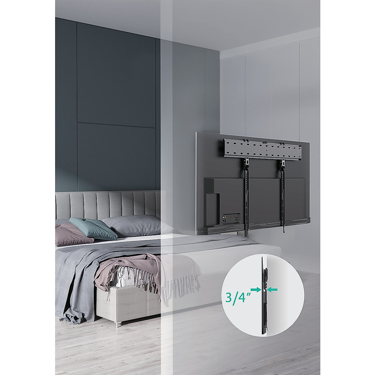 ynVISION.DESIGN Ultra Slim Design TV Wall Mount Bracket for OLED TVs | Compatible with LG and Samsung OLED TVs | 43" - 80" (43"-80", Pack of 1)