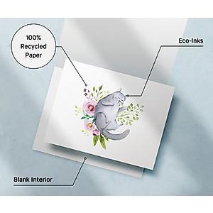 Twigs Paper - Assorted Cat Greeting Cards - Stationery Cards with Envelopes - Thank You Card - Blank Note Cards - Greeting Cards for All Occasions - Made in USA (5.5 x 4.25, Set of 12)