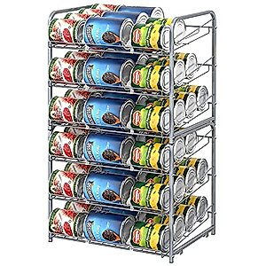 MOOACE 2 Pack Stacking Can Rack Organizer, 3 Tier Stackable Can Storage Dispenser Holder for 36 Cans (Each)