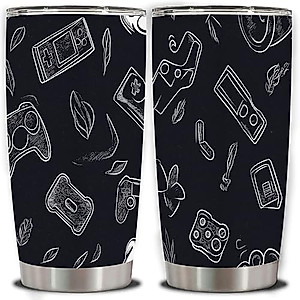 FOCIUZTA Panda and Gaming Design Tumbler with lid, Travel Coffee Cup, Ideal for Easter, Gaming Enthusiast, Mother Day, and birthday gifts