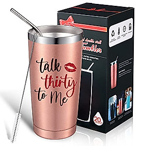 Funny 1993 30th Birthday Gift Talking Thirty to Me Travel Tumbler for Women, Dirty 30 Presents for Her, Daughter, Auntie, Wife, Girlfriend, 20 oz Mug Tumbler with Lid Straw Brush and Gift Box