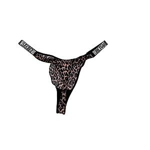 Victoria's Secret Very Sexy Rhinestones Bombshell Shine Strap Thong Panty Color Leopard Size X-Large New