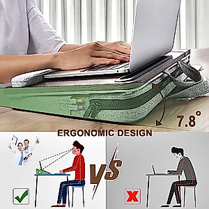 Lap Desk Laptop Bed Table: Home Office Portable Computer Lapdesk with Soft Pillow Cushion and Storage Bag - Wood Wide Writing Padded Tray for Work and Gaming on Couch - Fits up to 15.6 Inch Laptop