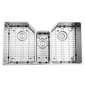 Ruvati 35" Triple Bowl Undermount 16 Gauge Stainless Steel Kitchen Sink - RVH8500