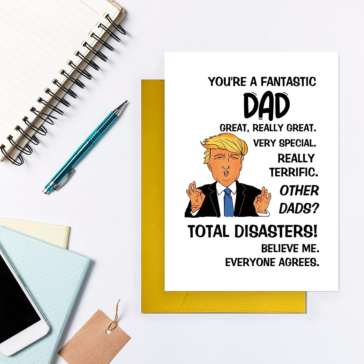 RUALOVE Funny Birthday Card for Dad Grandpa Husband, Humor Birthday Card Gift From Son Daughter Wife, Ideal Birthday Card Gift For Father Grandfather Stepfather Husband, Dad Birthday Card