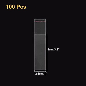 uxcell 100Pcs Clear Cello Bags, 1" x 3" Plastic Self Sealing OPP Cello Treat Bags Cello Poly Bags for Packing Cookies Candy Jewelry Gifts, Clear