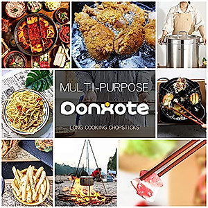 Donxote Wooden Noodles Kitchen Cooking Frying Chopsticks 16.5 Inches Brown Extra Long Set of 2 Pairs