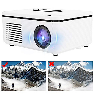 VBESTLIFE Mini LED Projector 1080p HD Private Home Cinema Theater Portable Movie Projector Compatible with Desktop Laptop PC Smartphone, Gift Pocket Projector for Party Outdoor Recreation(White)