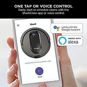 Shark AV911S EZ Robot Vacuum with Self-Empty Base, Bagless, Row-by-Row Cleaning, Perfect for Pet Hair, Compatible with Alexa, Wi-Fi, Gray