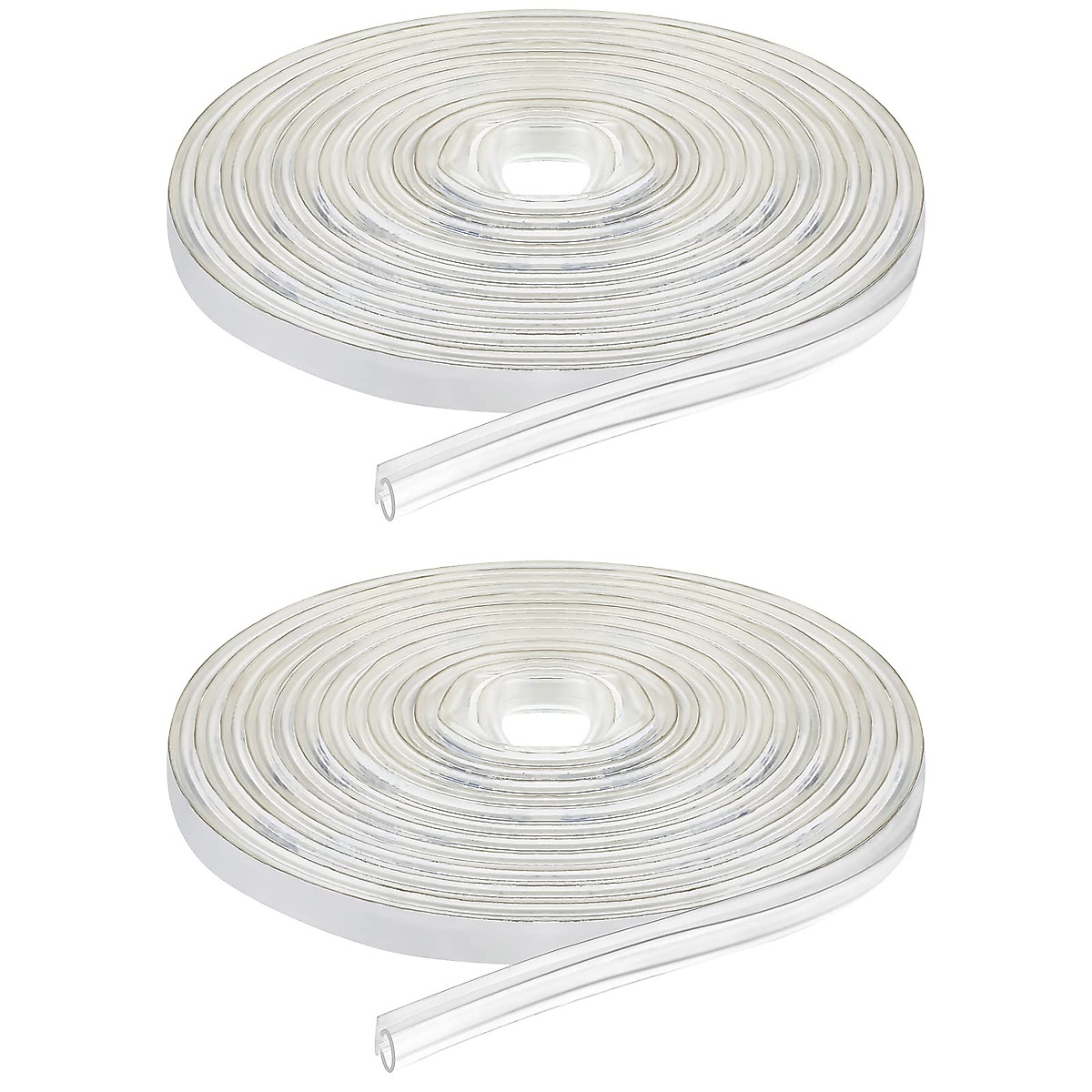 Tondiamo Shower Door Side Seal Glass Translucent Shower Door Side Seal Strip PVC Door Soft Clear Bulb Seal for Gap(7/32 x 98.4 Inches, 2 Rolls)