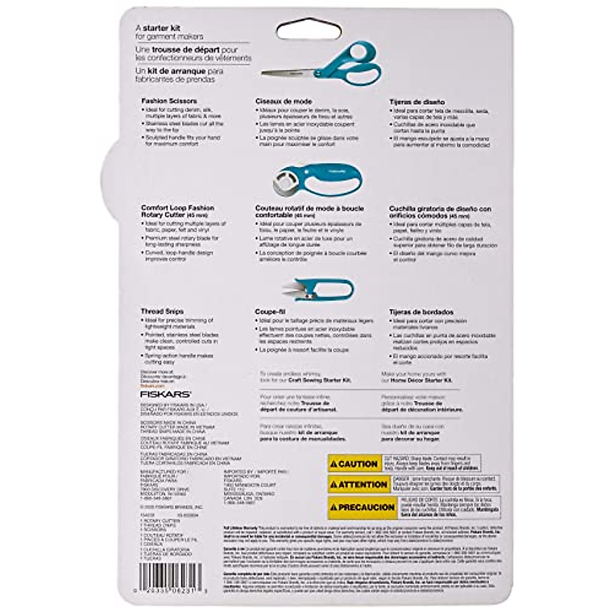 Fiskars Garment Making Starter Kit (3pc), Turquoise 3 Count