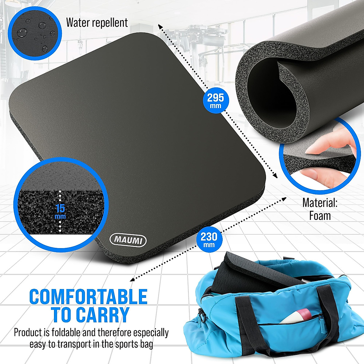 MAUMI Rowing Machine Seat Cushion Seat Pad for Concept 2 Rowing Machine D Waterrower and Any Other Rower - Accessories for Training on Rowerg Row Machine and Water Rower Rowing Machine