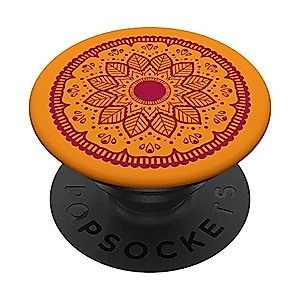 Orange Spice Mandala for Peace Relaxation Meditation Focus PopSockets Swappable PopGrip