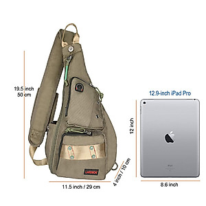 Larswon Sling Backpack, Sling Bag, Crossbody bag for Women Small Backpack Men Backpacks for Small Laptop Tablets Army Green