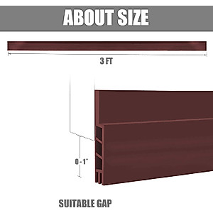 Suptikes 2 Pack Door Draft Stopper，Door Sweep for Exterior & Interior Doors,Door Bottom Seal Dust and Noise Insulation Weather Stripping Draft Guard Insulator, 1.8" W x 37" L,Brown