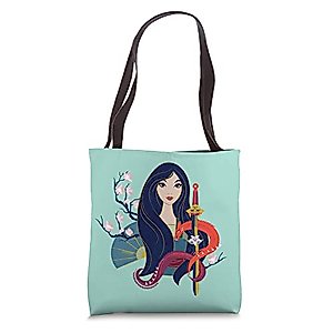 Disney Princess Mulan and Mushu Modern Art Deco Style Tote Bag