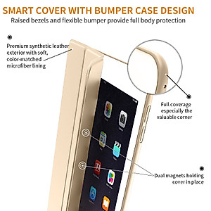 S-Tech Smart Cover for Apple iPad Pro 11 Inch (1st Generation 2018 Model Year) Magnetic Tri Fold Kickstand Case (Gold)